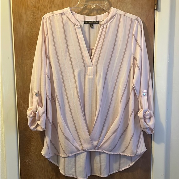always indigo | Tops | Always Indigo Blush Pink And Beige Cream Wrap ...